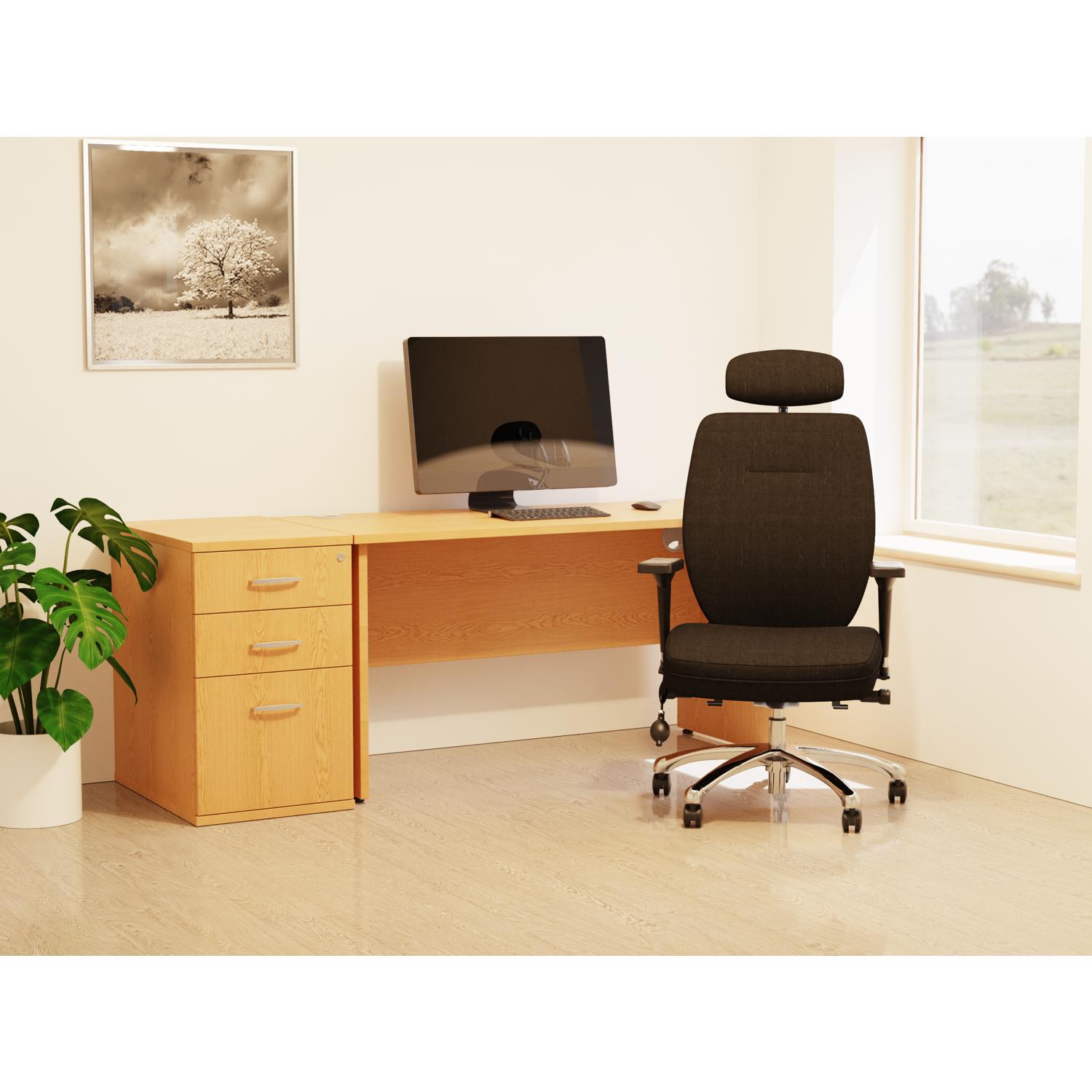 Impulse 1600 x 800mm Straight Office Desk Maple Top White Panel End Leg ...