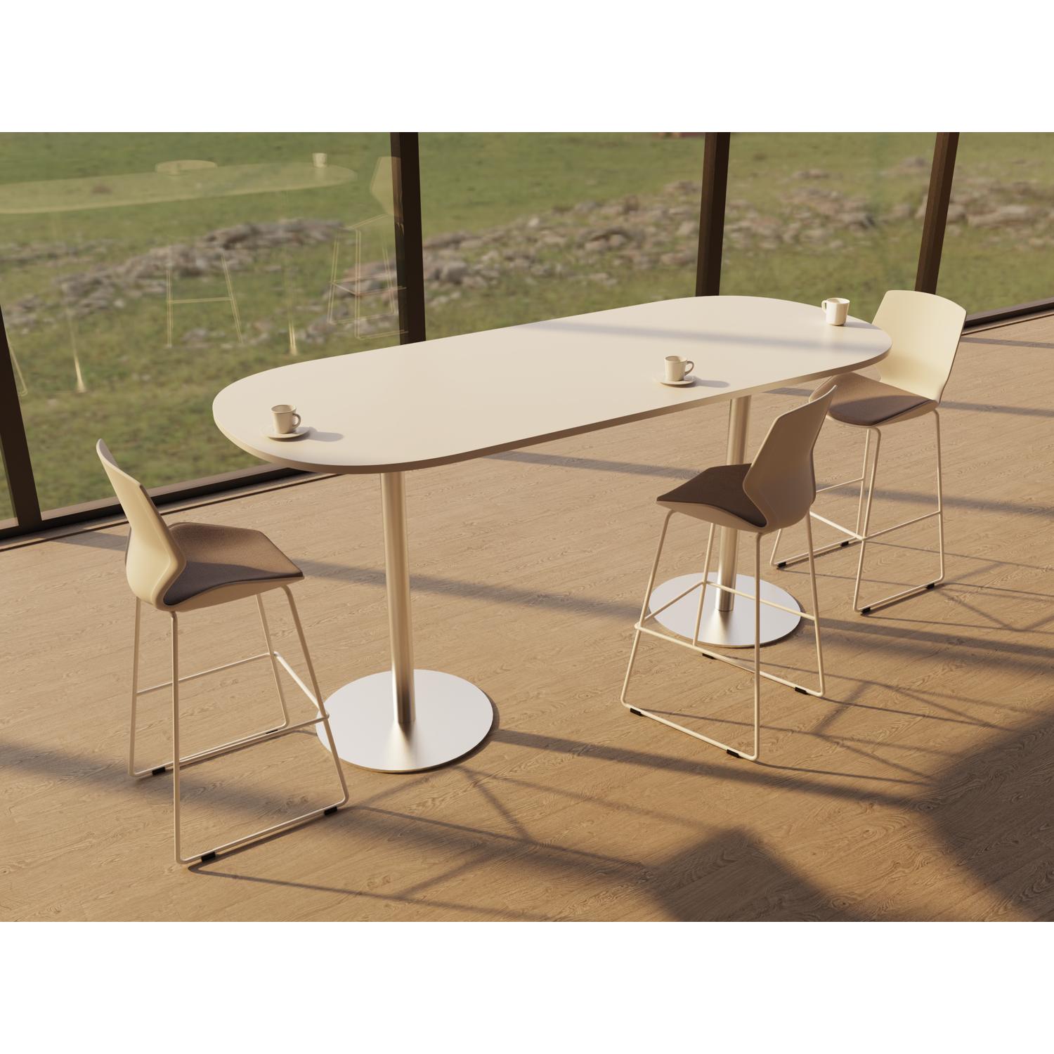 Italia 2400mm Poseur Boardroom Table Beech Top 1145mm High Silver Leg ...